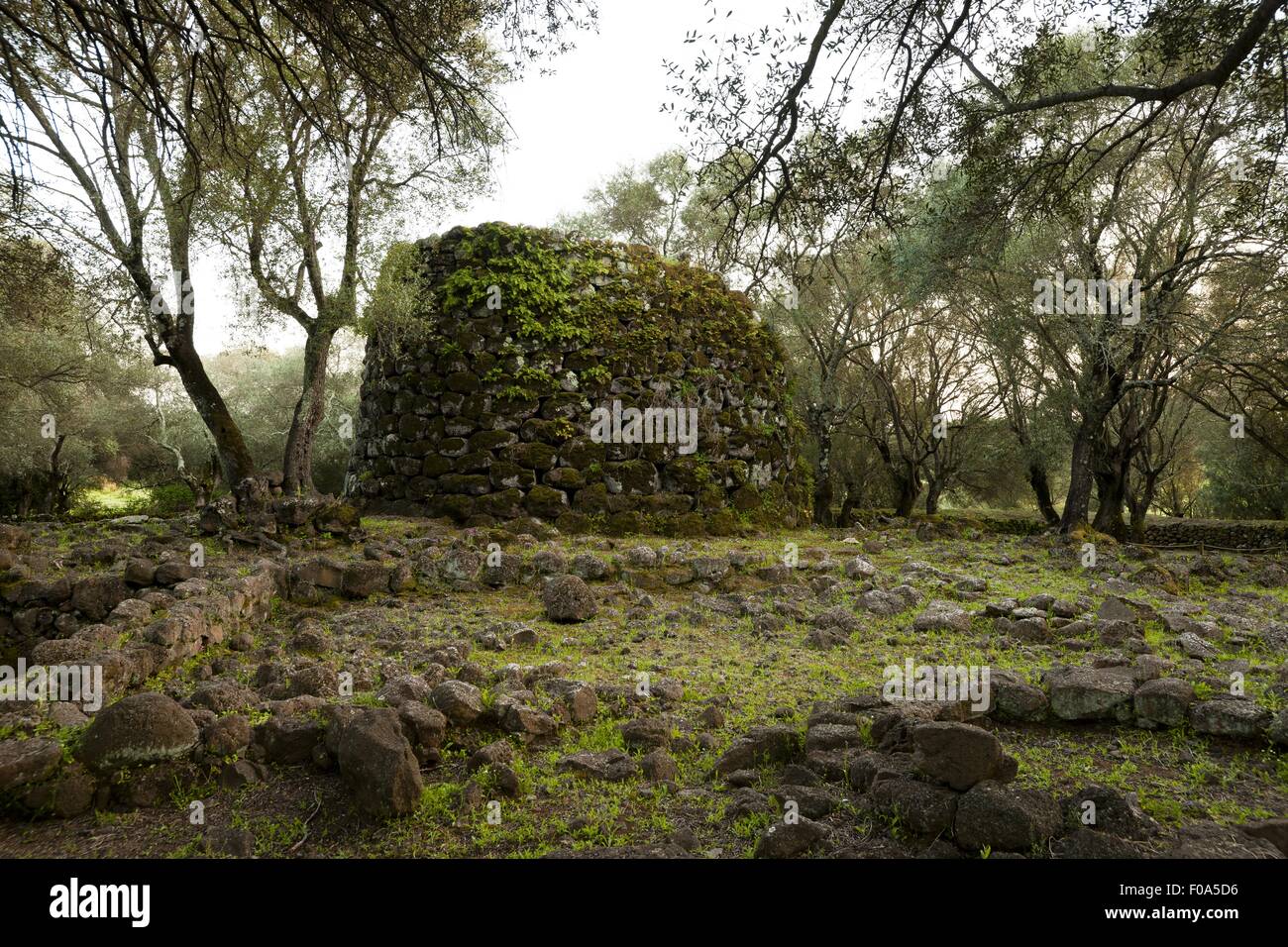 Stone fence of Santa Cristina sacred well in Paulilatino, Oristano ...