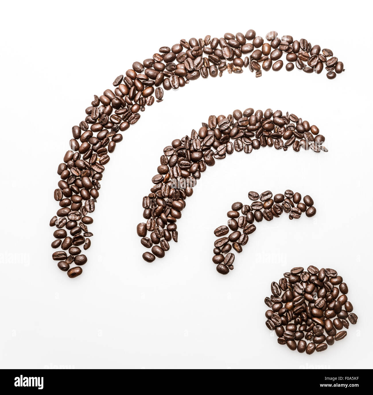 Wifi internet connection symbol made with coffee beans Stock Photo - Alamy