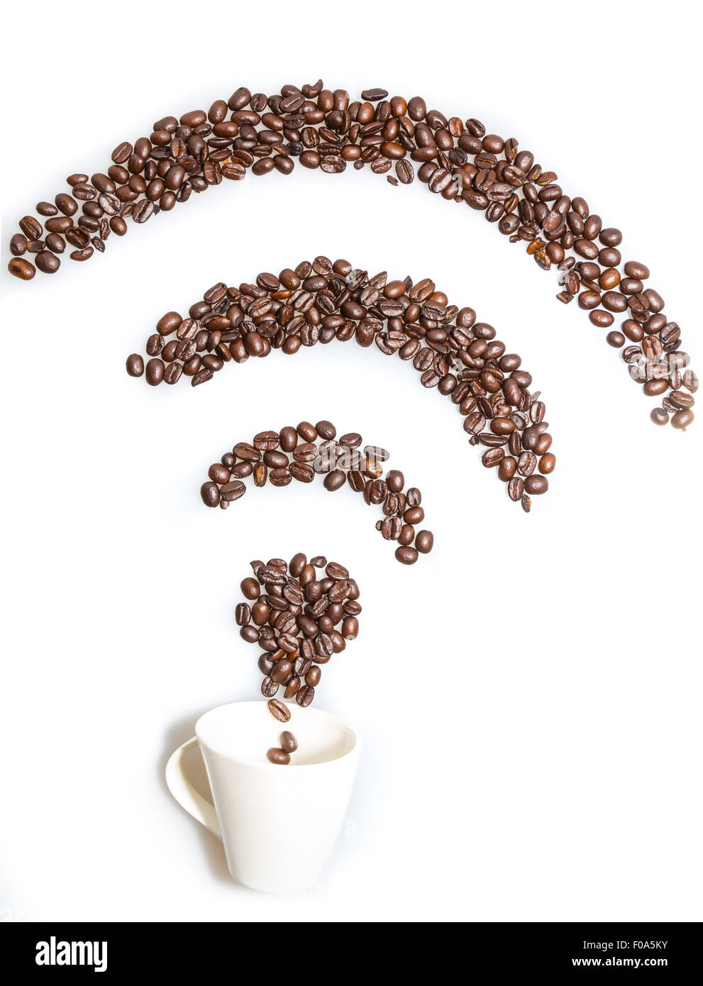 Wifi internet connection symbol made with coffee beans Stock Photo - Alamy