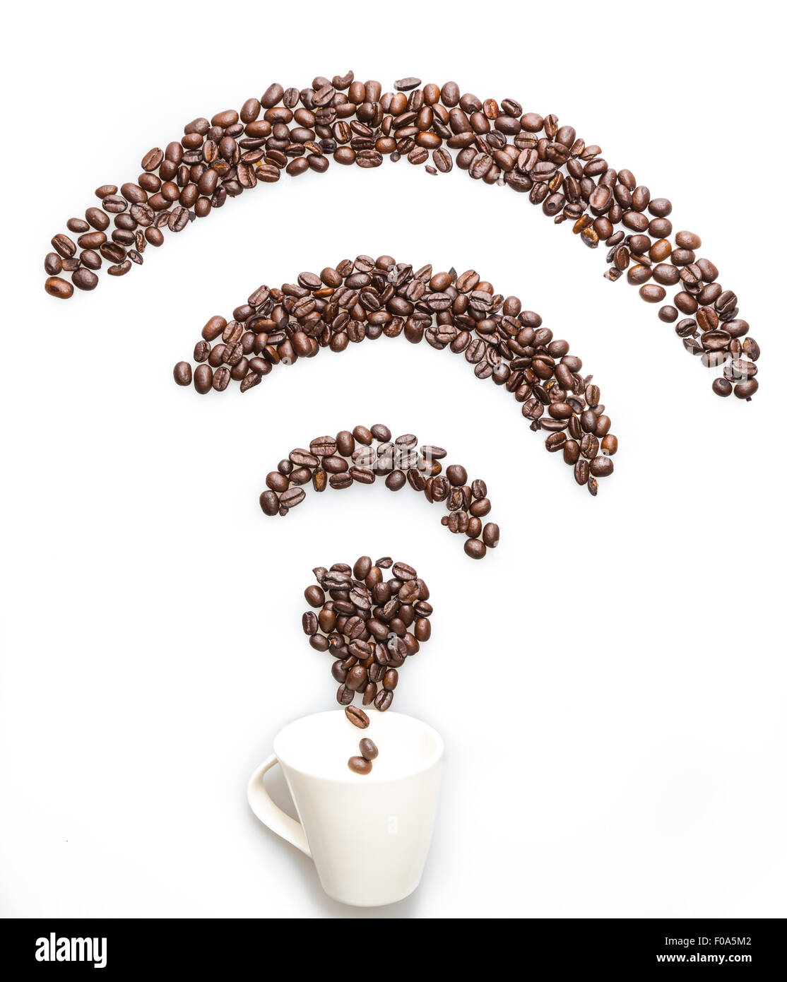 Wifi internet connection symbol made with coffee beans Stock Photo - Alamy
