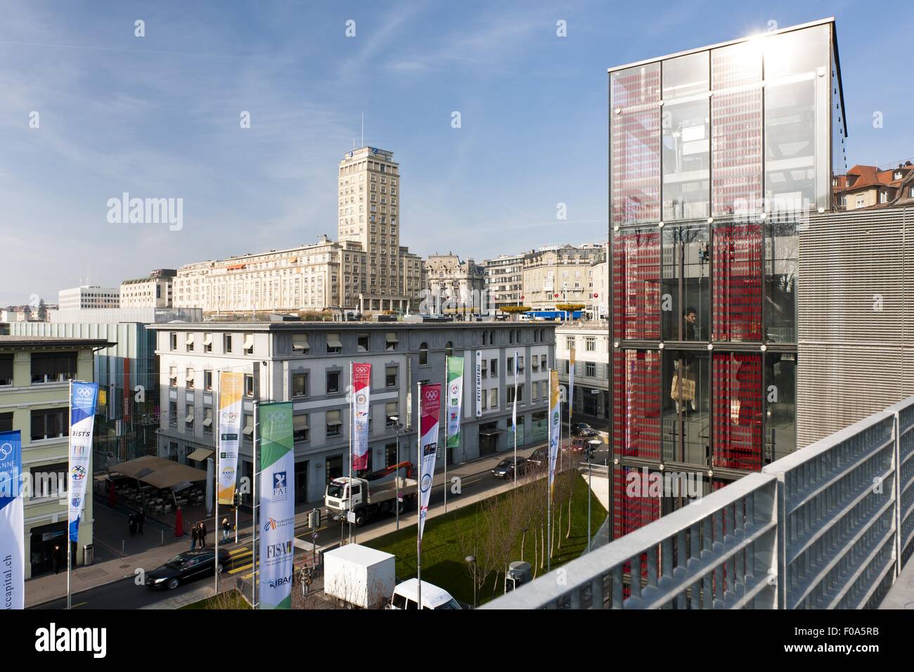 View of metro station and city, Geneva, Switzerland Stock Photo - Alamy