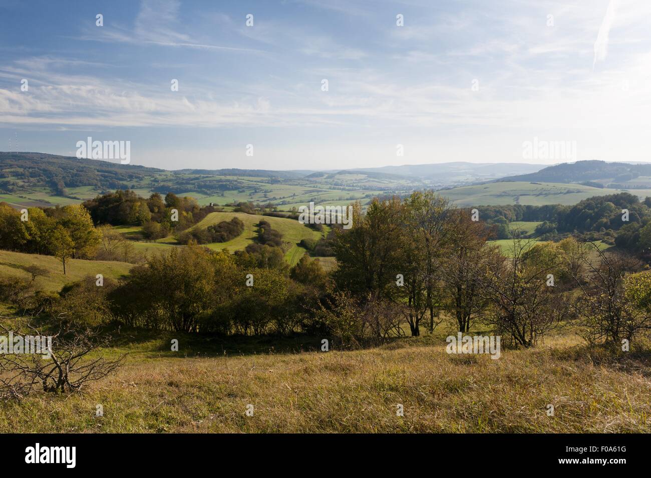 View of rolling landscape in Kassel, Hesse, Germany Stock Photo - Alamy