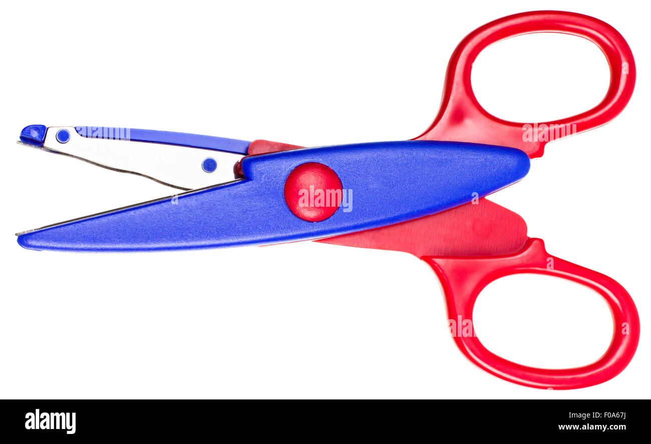 the blue scissors isolated on white background Stock Photo - Alamy