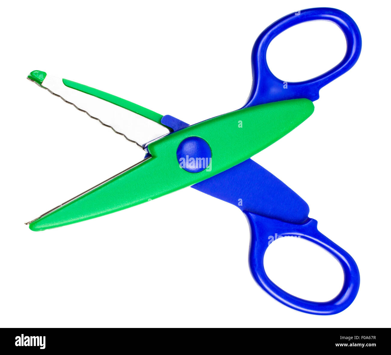 the green scissors isolated on white background Stock Photo - Alamy