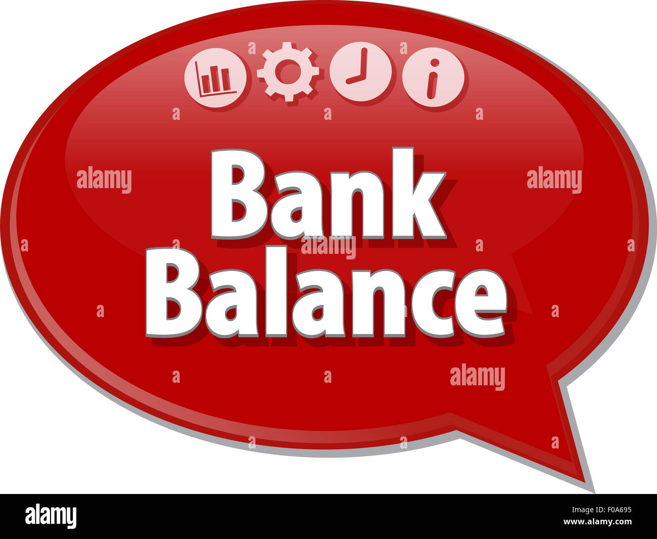 Speech bubble dialog illustration of business term saying Bank Balance ...