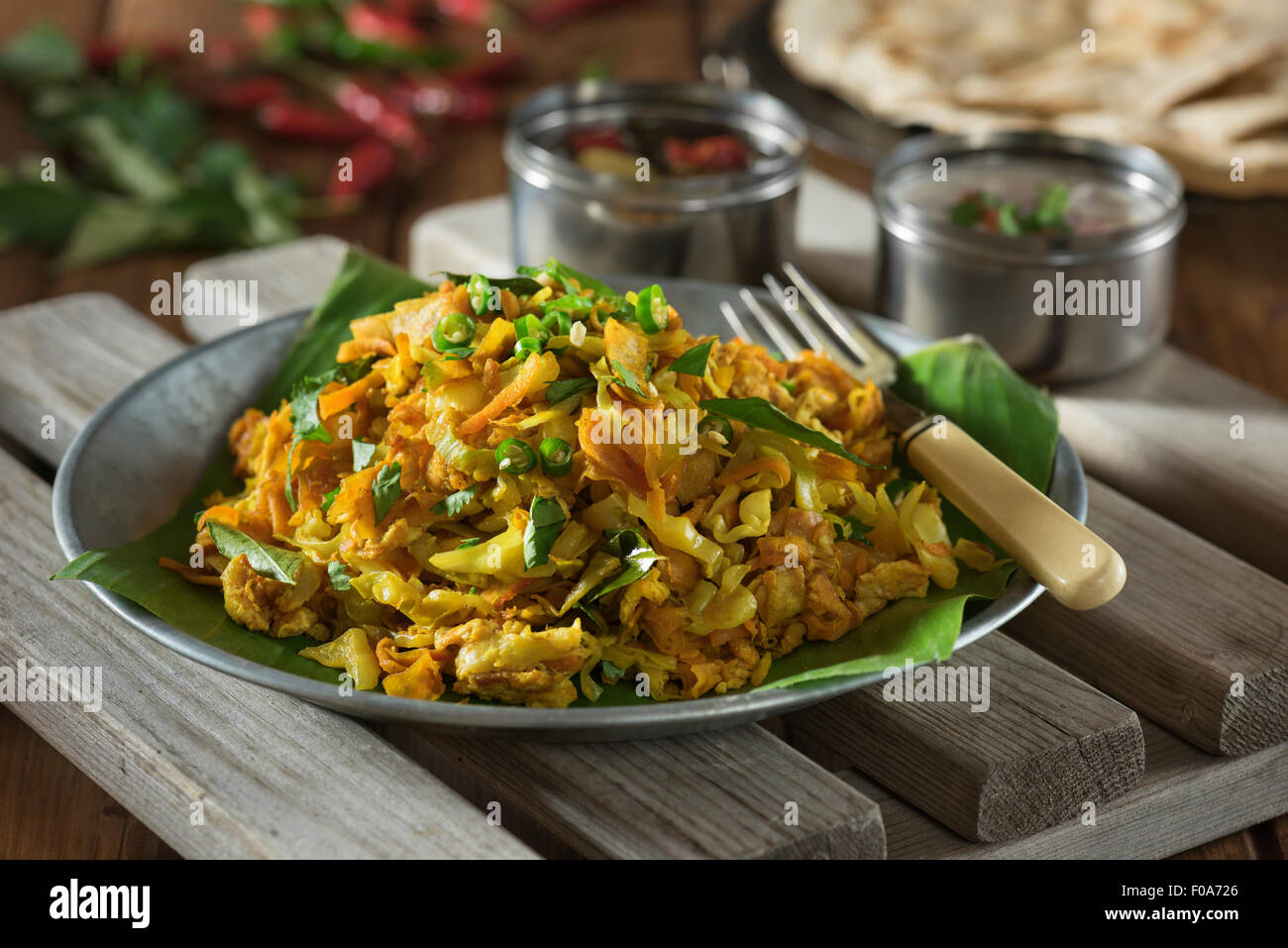 Kottu roti. South India Sri Lanka street food Stock Photo - Alamy