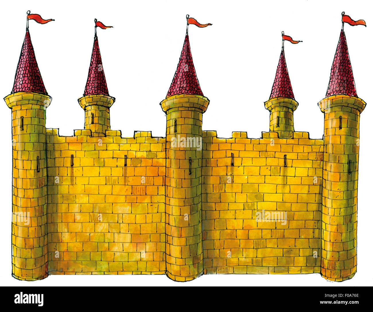 Castle wall illustration hi-res stock photography and images - Alamy