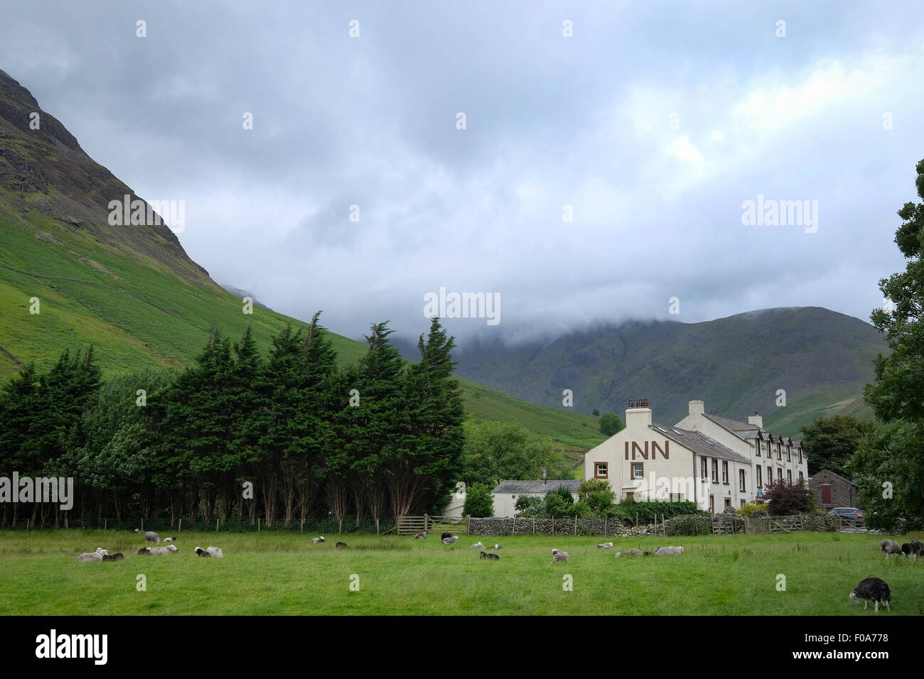 Wasdale Head Inn pub at Wasdale Head in the Lake District Cumbria UK ...