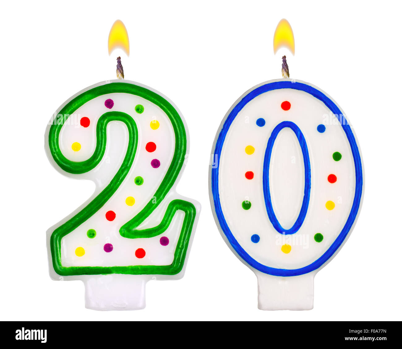 Birthday candles number twenty isolated on white background Stock Photo ... Birthday candles number twenty isolated on white background Stock Photo ...