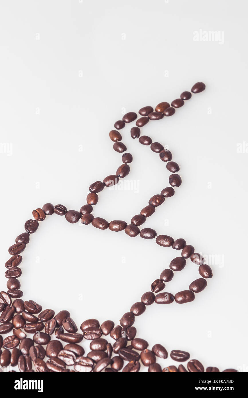 Hot coffee symbol made with coffee beans Stock Photo - Alamy