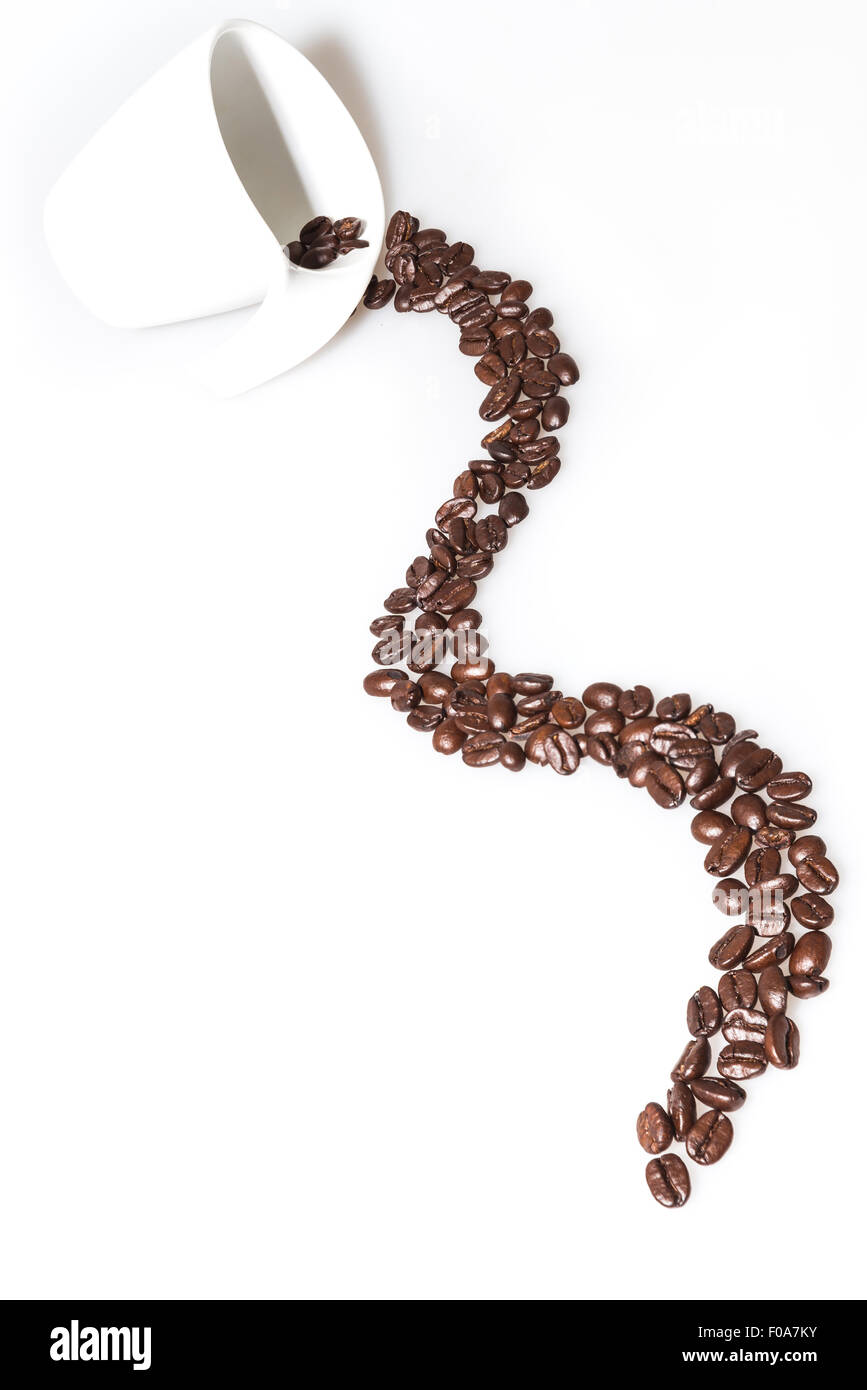 Coffee beans path that goes into the coffee cup Stock Photo - Alamy