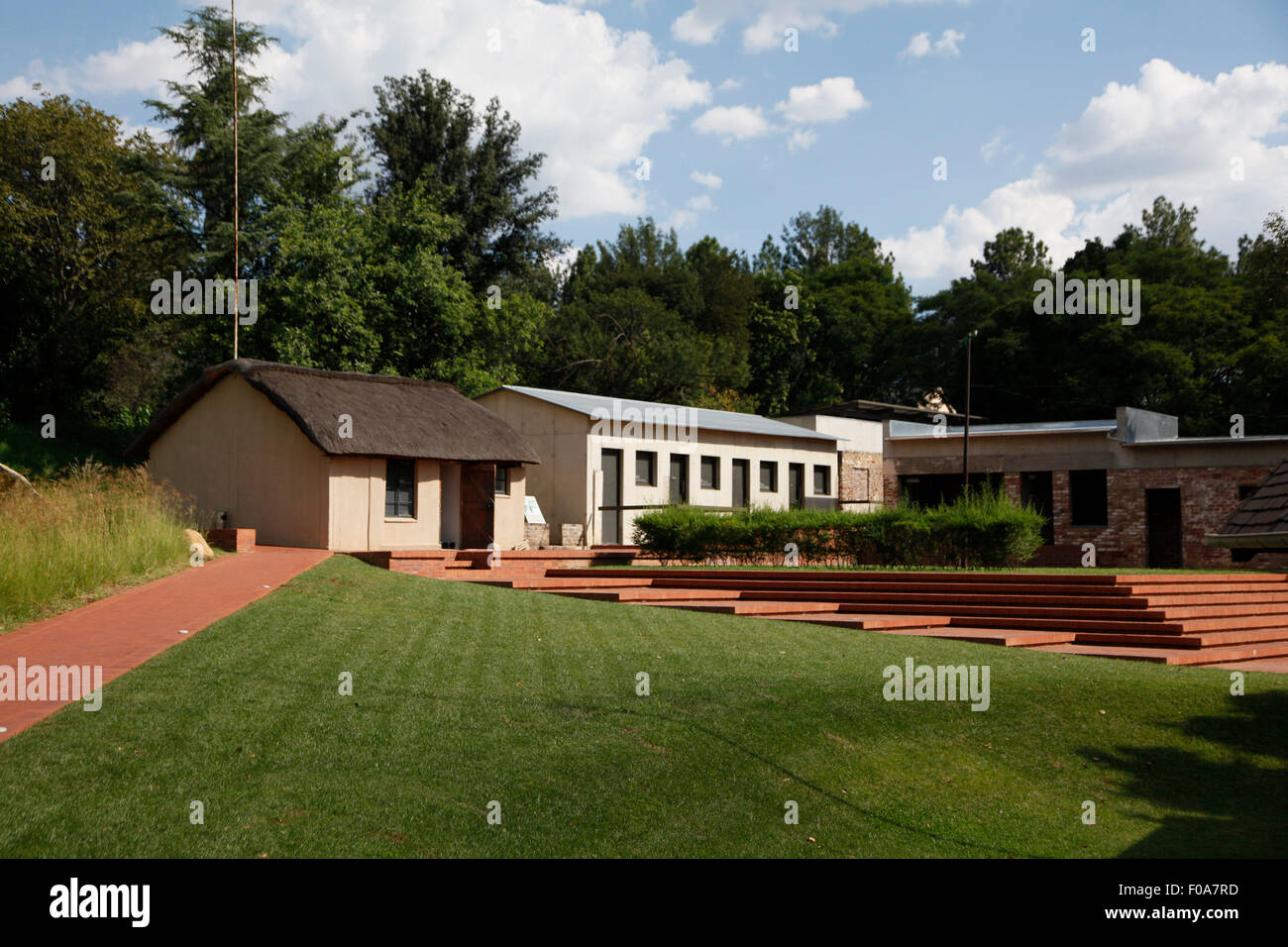 Tourists look at the history of information available at Liliesleaf ...