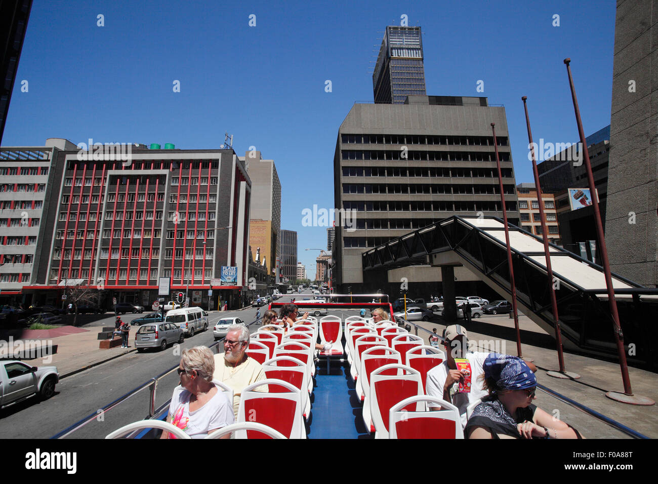 South Africa, Johannesburg. Joburg's first tour bus of the inner city ...