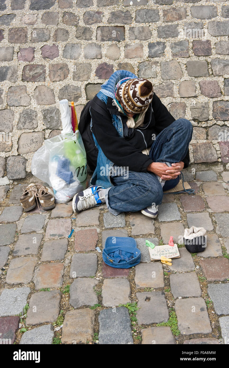 Poor homeless man begging street money alone homeless hi-res stock ...