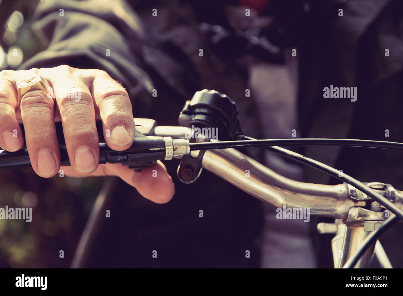 man riding a bike Stock Photo - Alamy