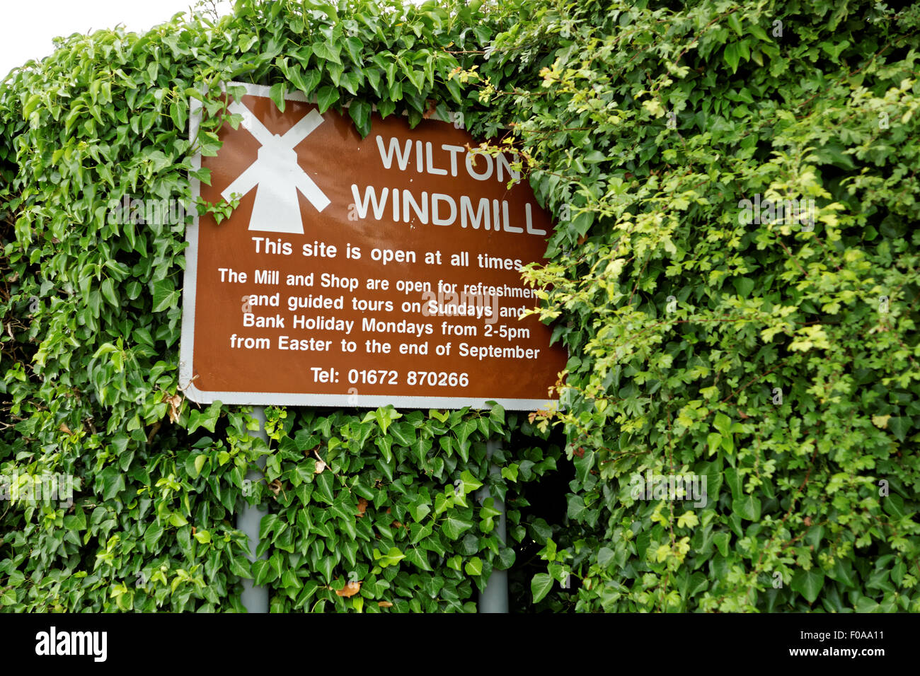 Wilton Windmill sign Stock Photo - Alamy