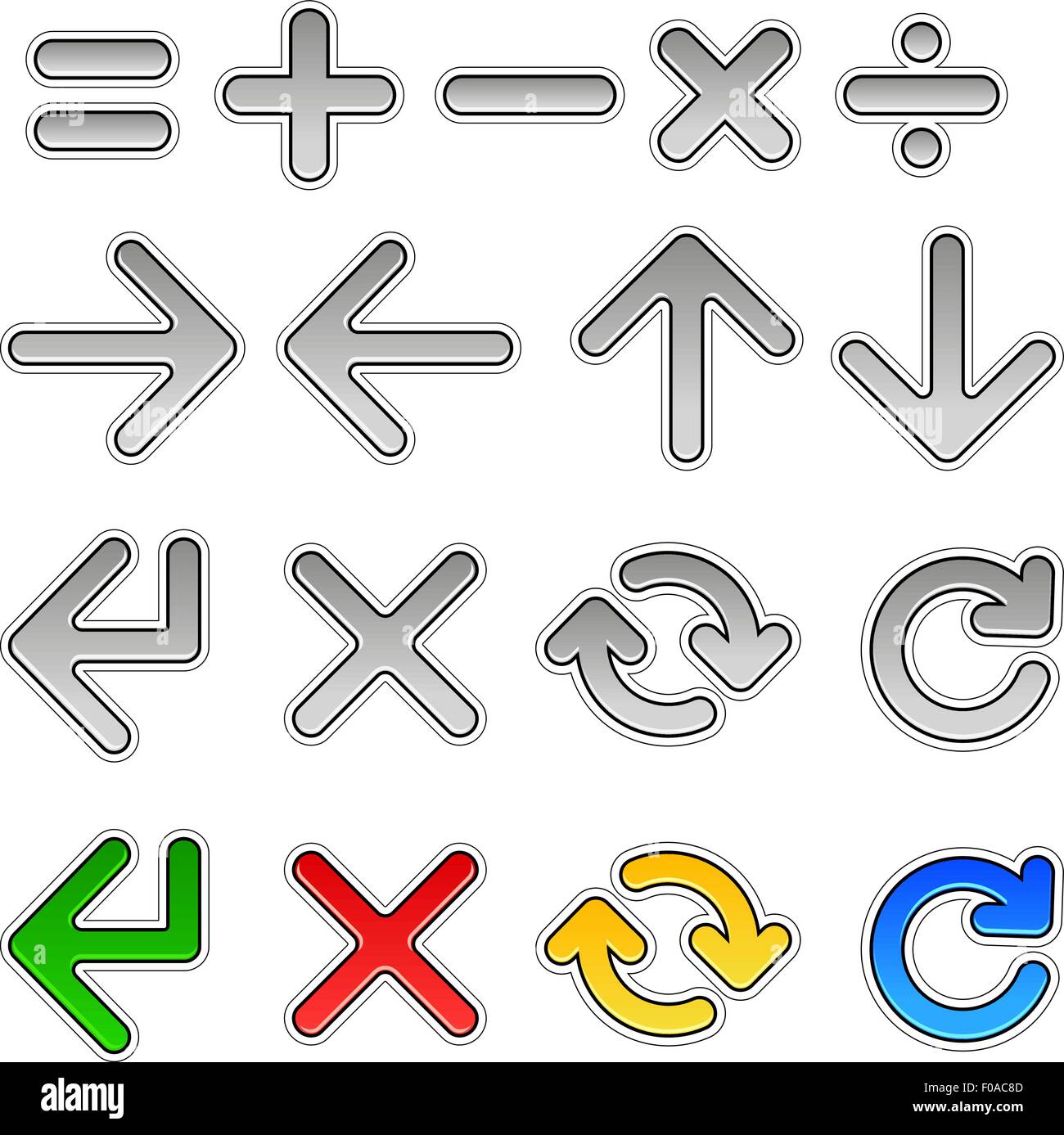 arrows and mathematical signs Stock Vector Image & Art - Alamy