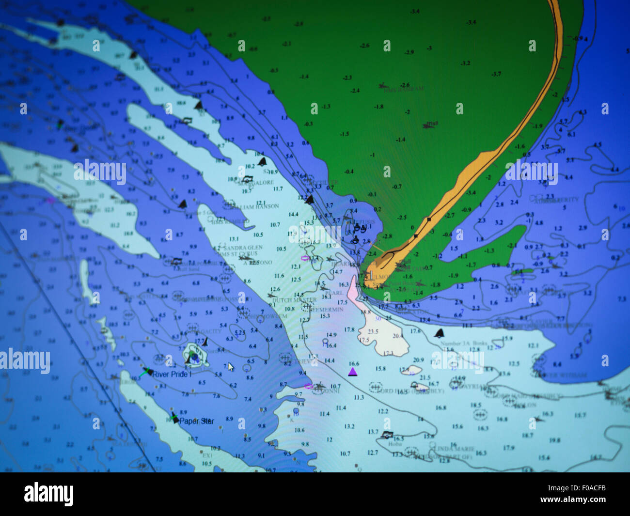 Computer screen detail of shipping traffic Stock Photo - Alamy