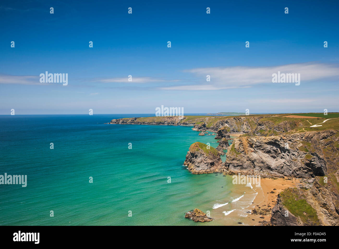 Bedruthan Steps, Cornwall, England, @ Barry Bateman Stock Photo - Alamy