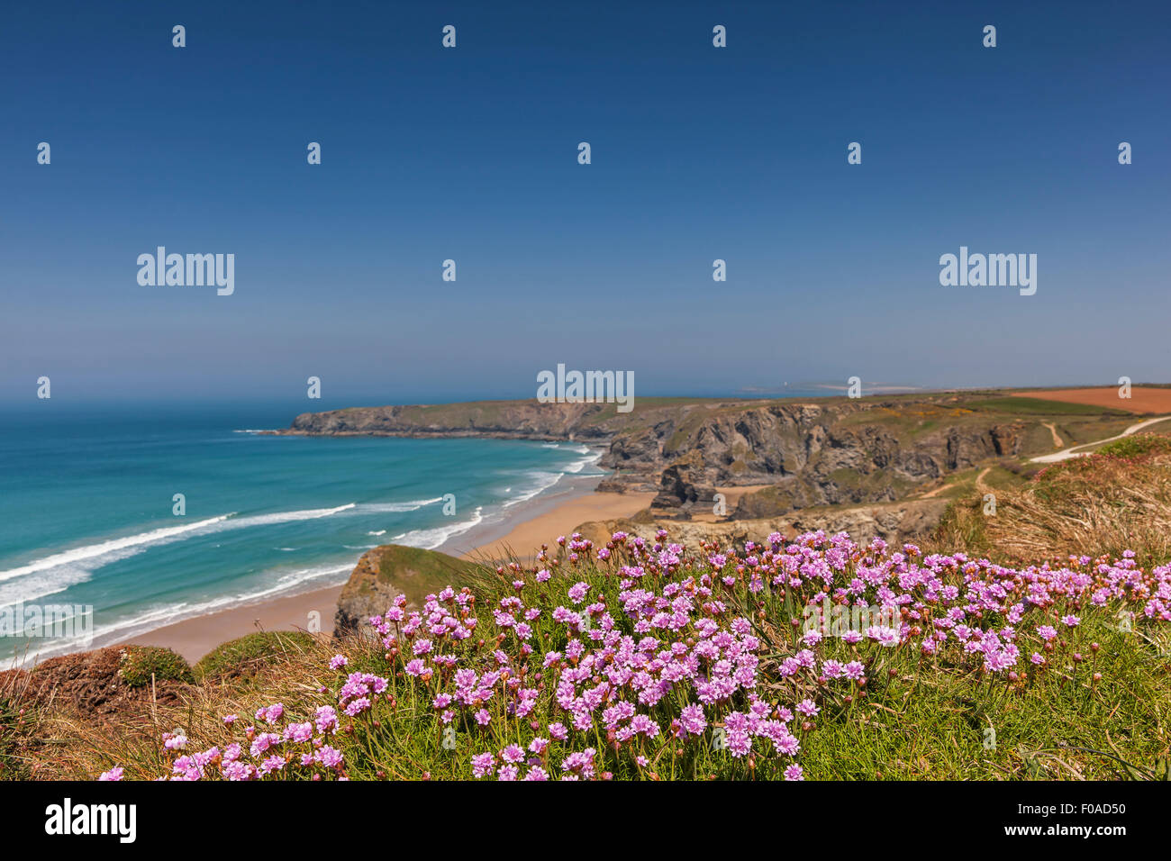 Bedruthan Steps, Cornwall, England, @ Barry Bateman Stock Photo - Alamy