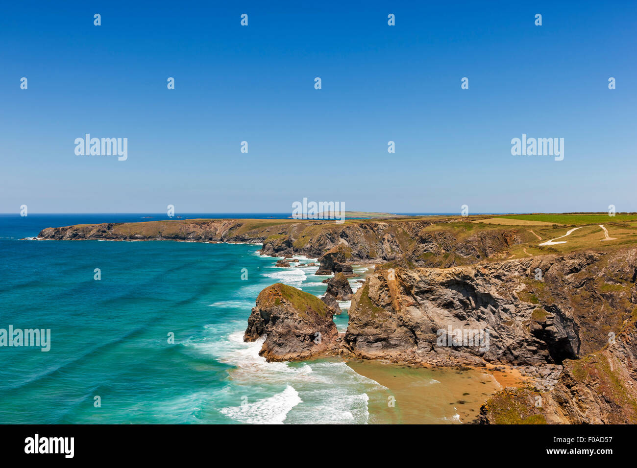 Bedruthan Steps, Cornwall, England, @ Barry Bateman Stock Photo - Alamy