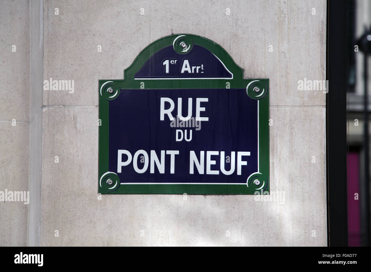 Street sign Rue du Pont Neuf in Paris France Stock Photo - Alamy