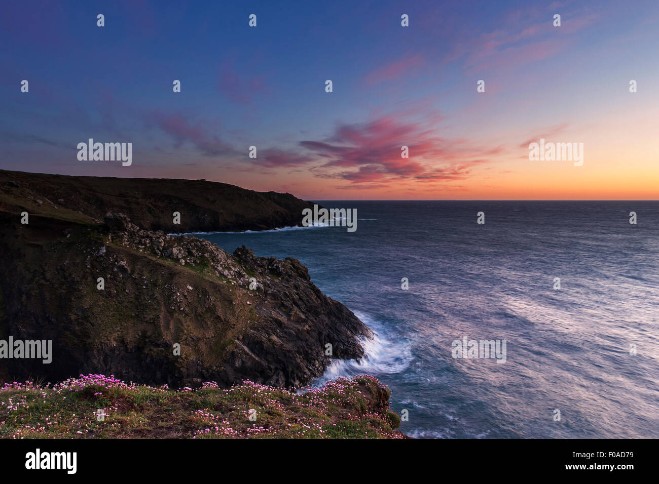Sunset At Botallack, Cornwall, England, @ Barry Bateman Stock Photo - Alamy
