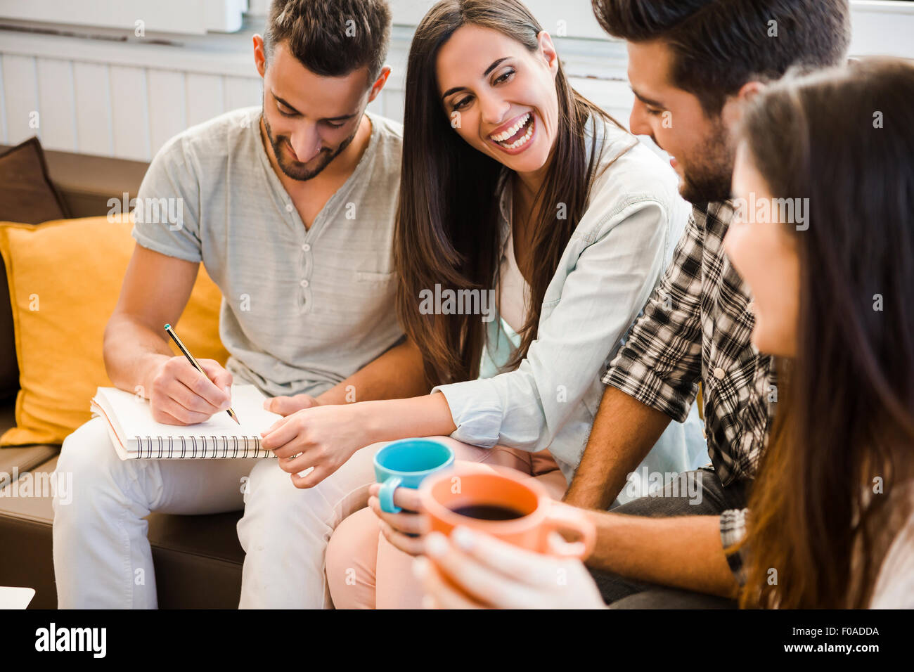 Group of friends meeting In the local Coffee Shop Stock Photo - Alamy