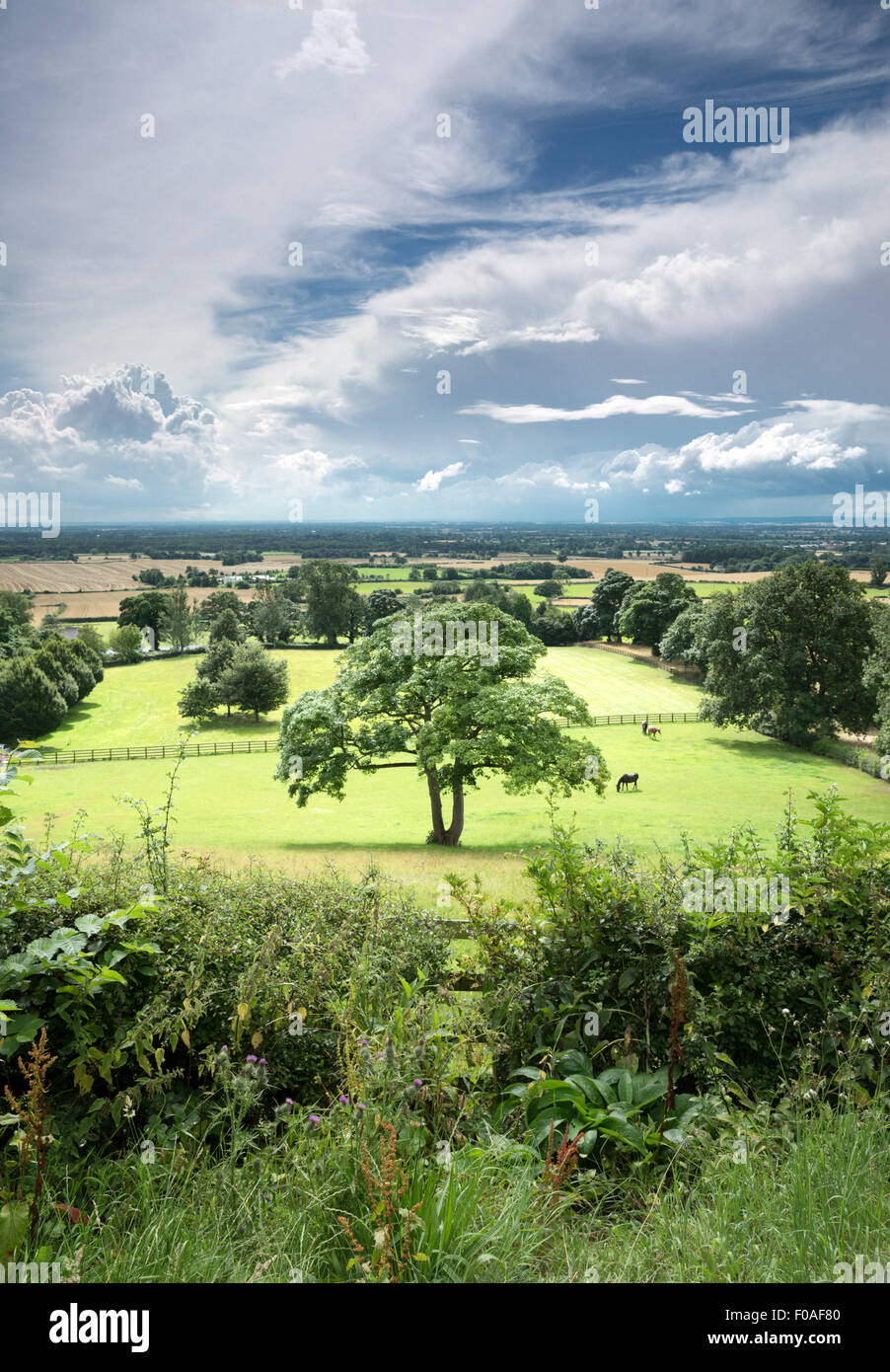 The Vale of York from Crayke village in North Yorkshire, August 2015 ...