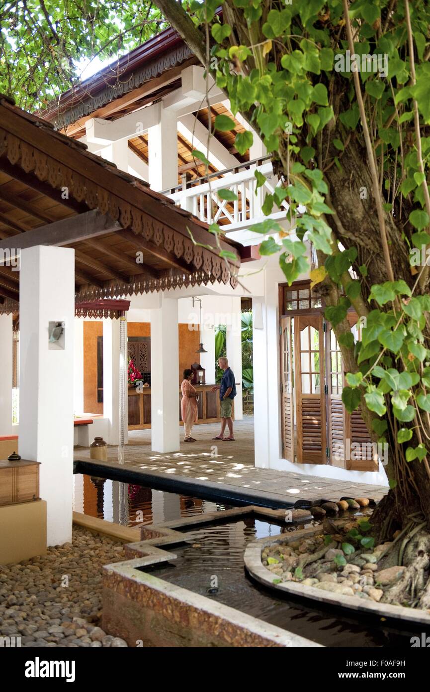 Guests at the reception area of Barberyn Reef Ayurveda Resort, Beruwala ...