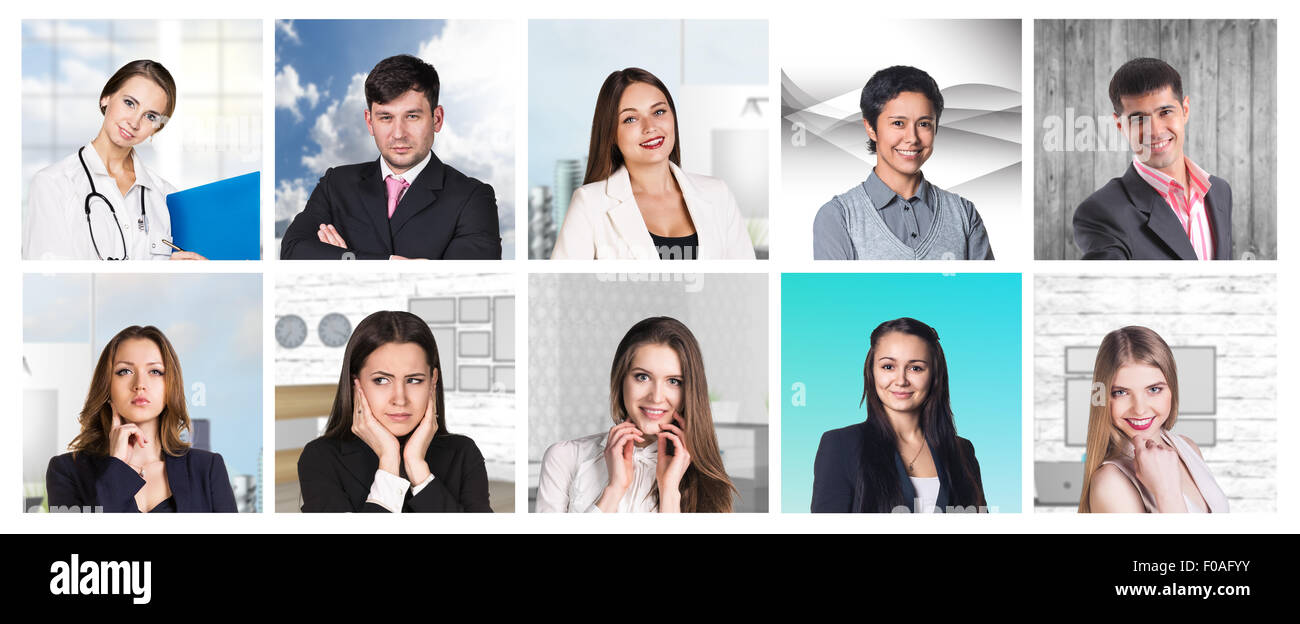 Collage of different portraits of modern people Stock Photo - Alamy