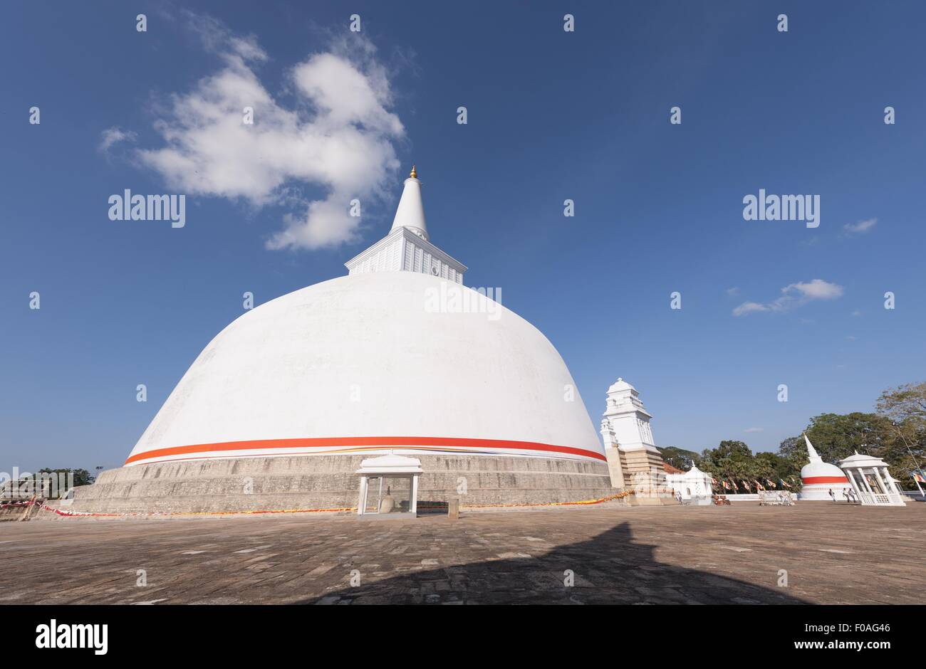 Low angle view of Stupa of Mirisawetiya Temple Square at Anuradhapura ...