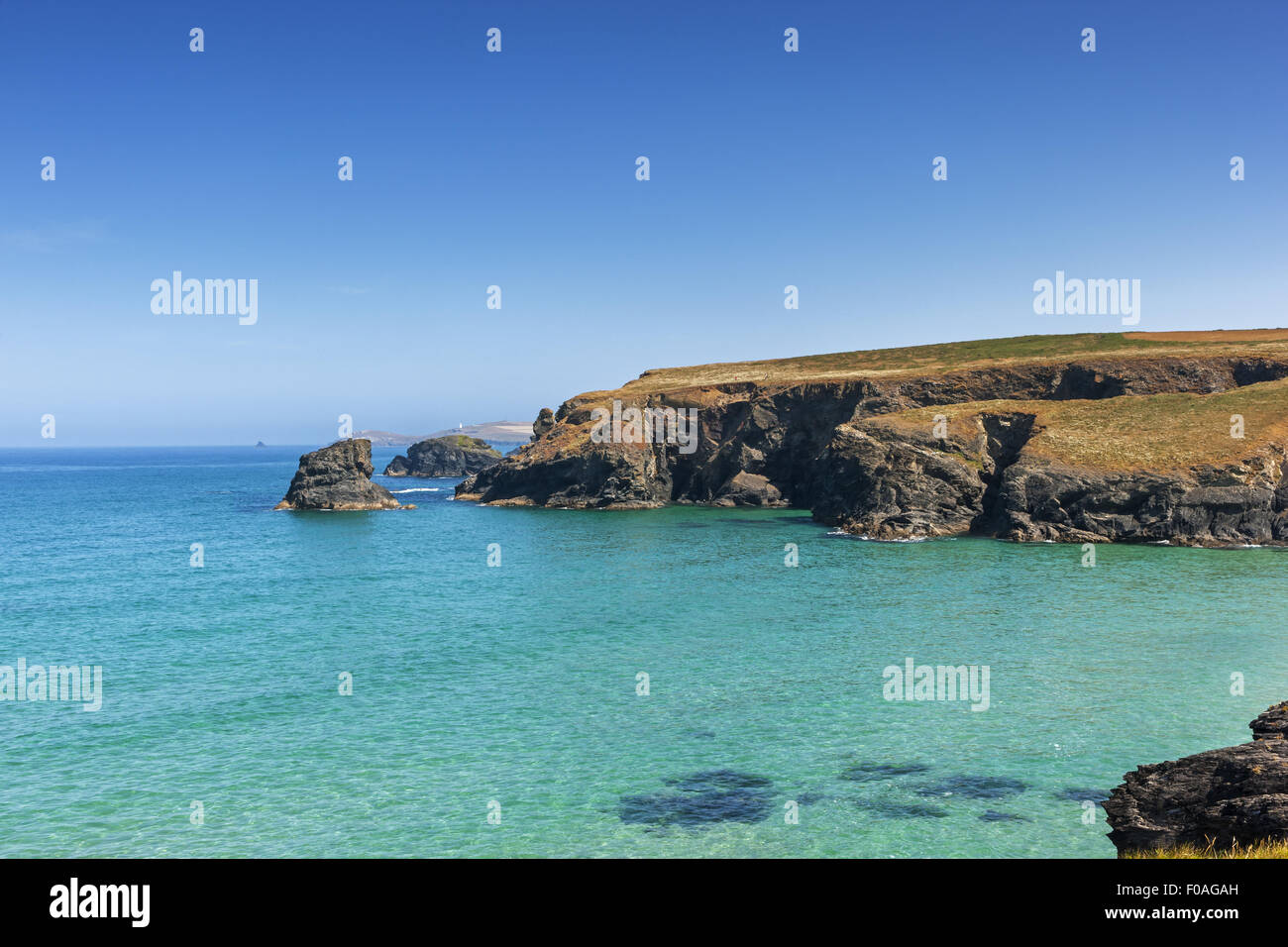 Porthcothan Beach, Sea Views, Cornwall Stock Photo - Alamy