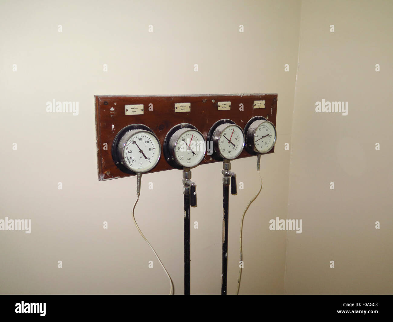 Old fashioned temperature and pressure gauges Stock Photo - Alamy
