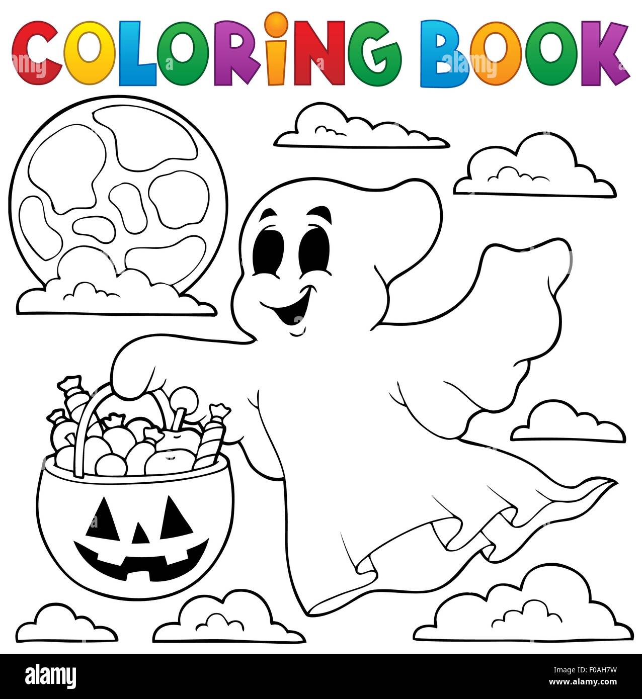 Coloring book ghost theme 3 - picture illustration Stock Photo - Alamy