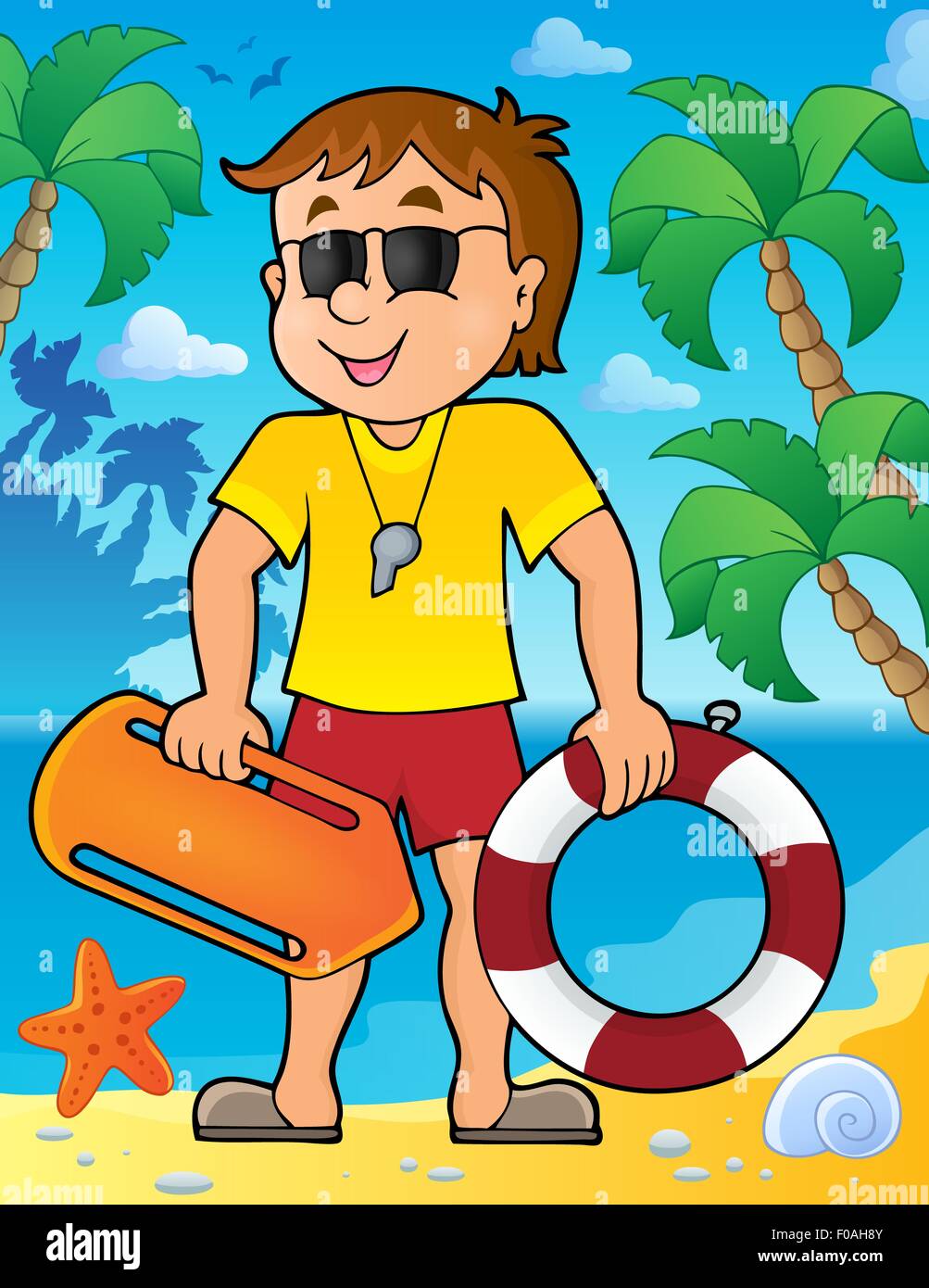 Life guard theme image 2 - picture illustration Stock Photo - Alamy