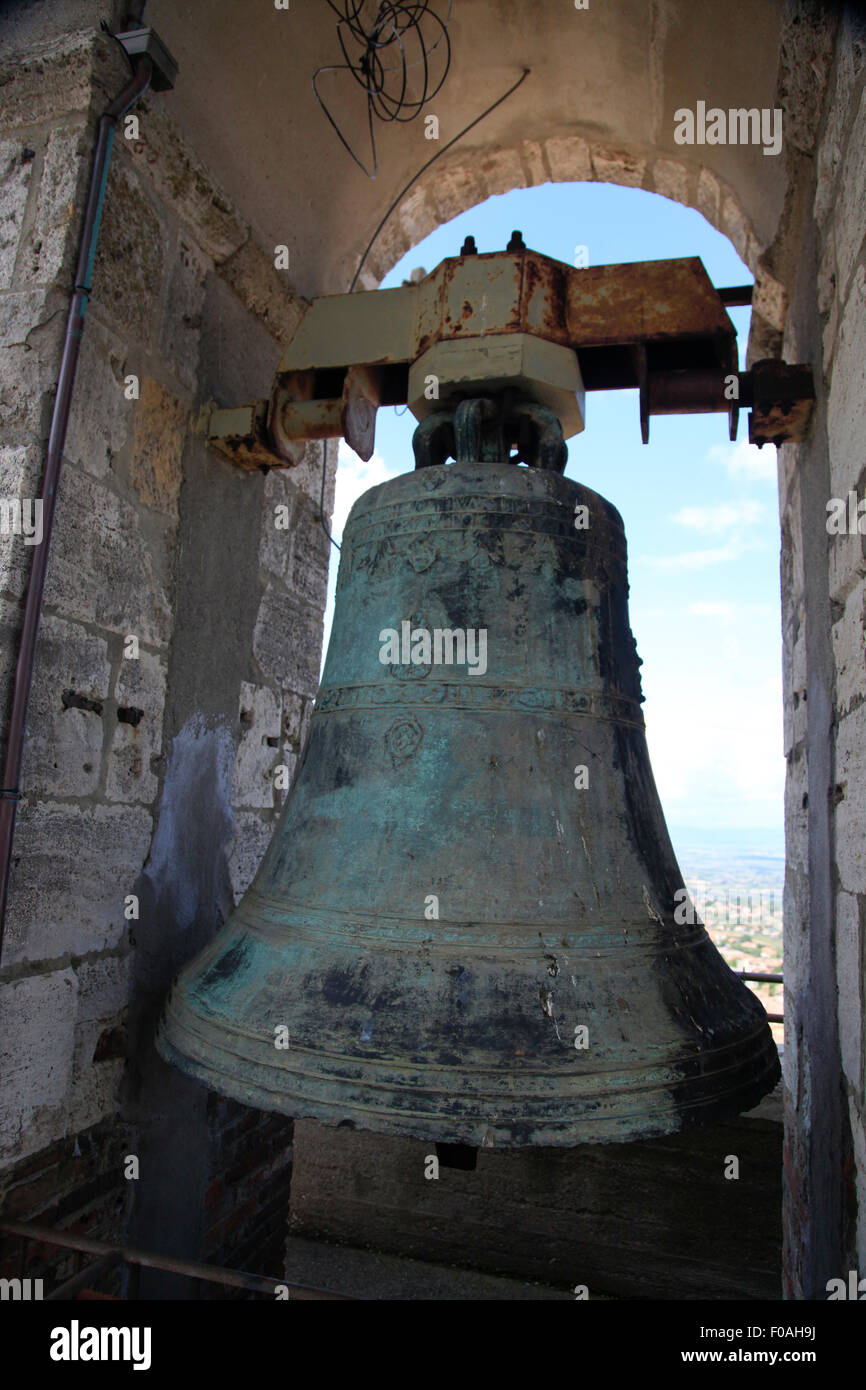 The bell in the belfry Montepulciano, Tuscany, Italy Stock Photo - Alamy