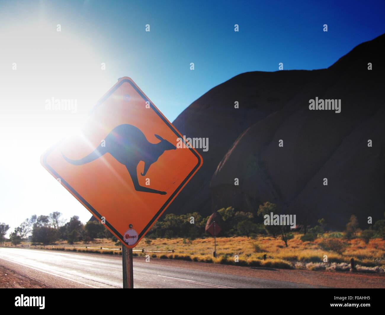 Kangaroo street sign, Uluru, Ayers Rock, Australia Stock Photo - Alamy