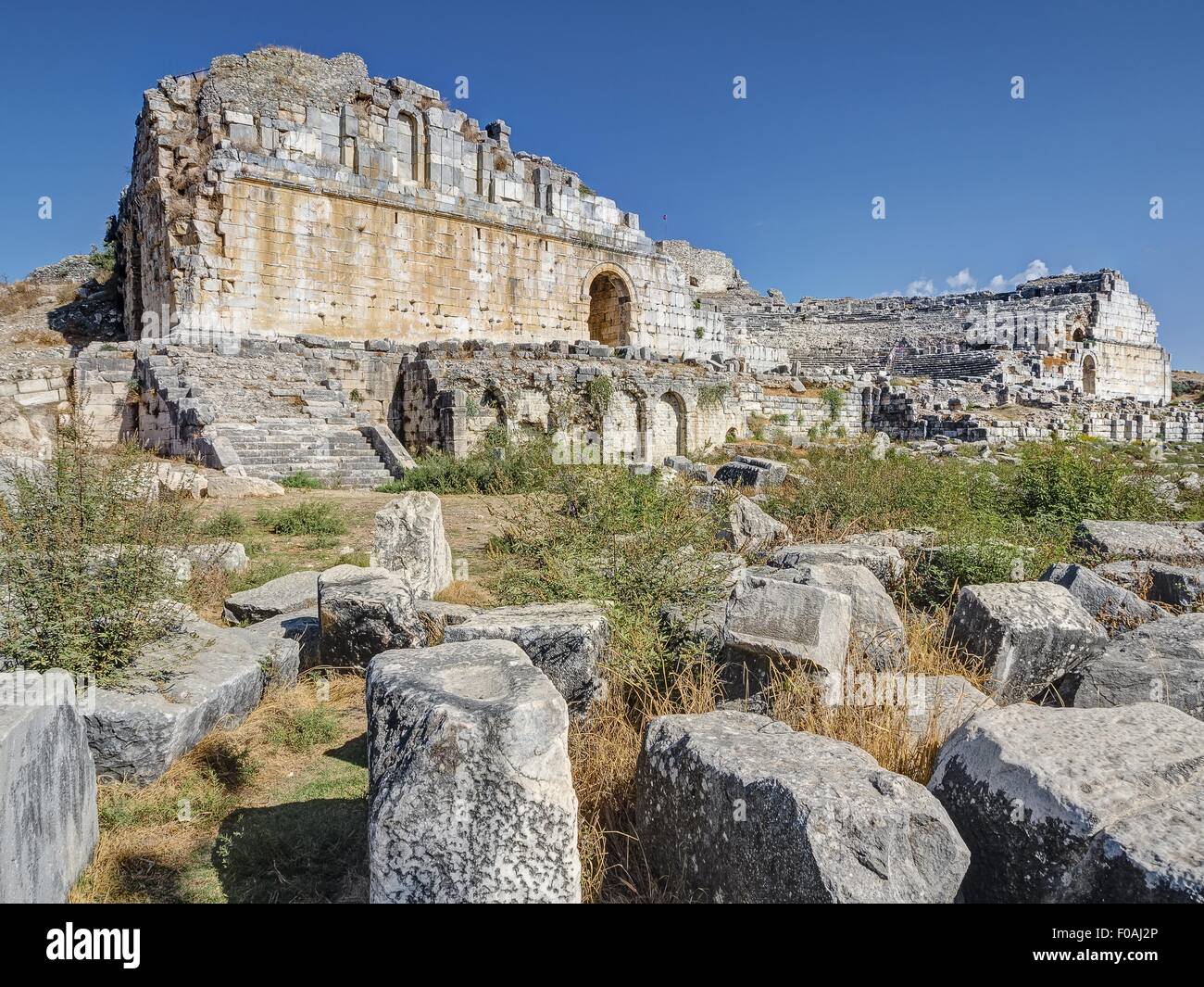 Ancient ruins of theater in Ayd?n Province, Turkey Stock Photo - Alamy