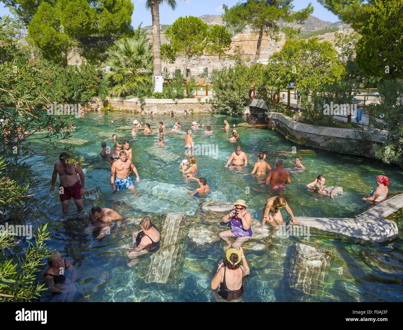 Tourists at ancient pool in Hierapolis, Turkey Stock Photo - Alamy