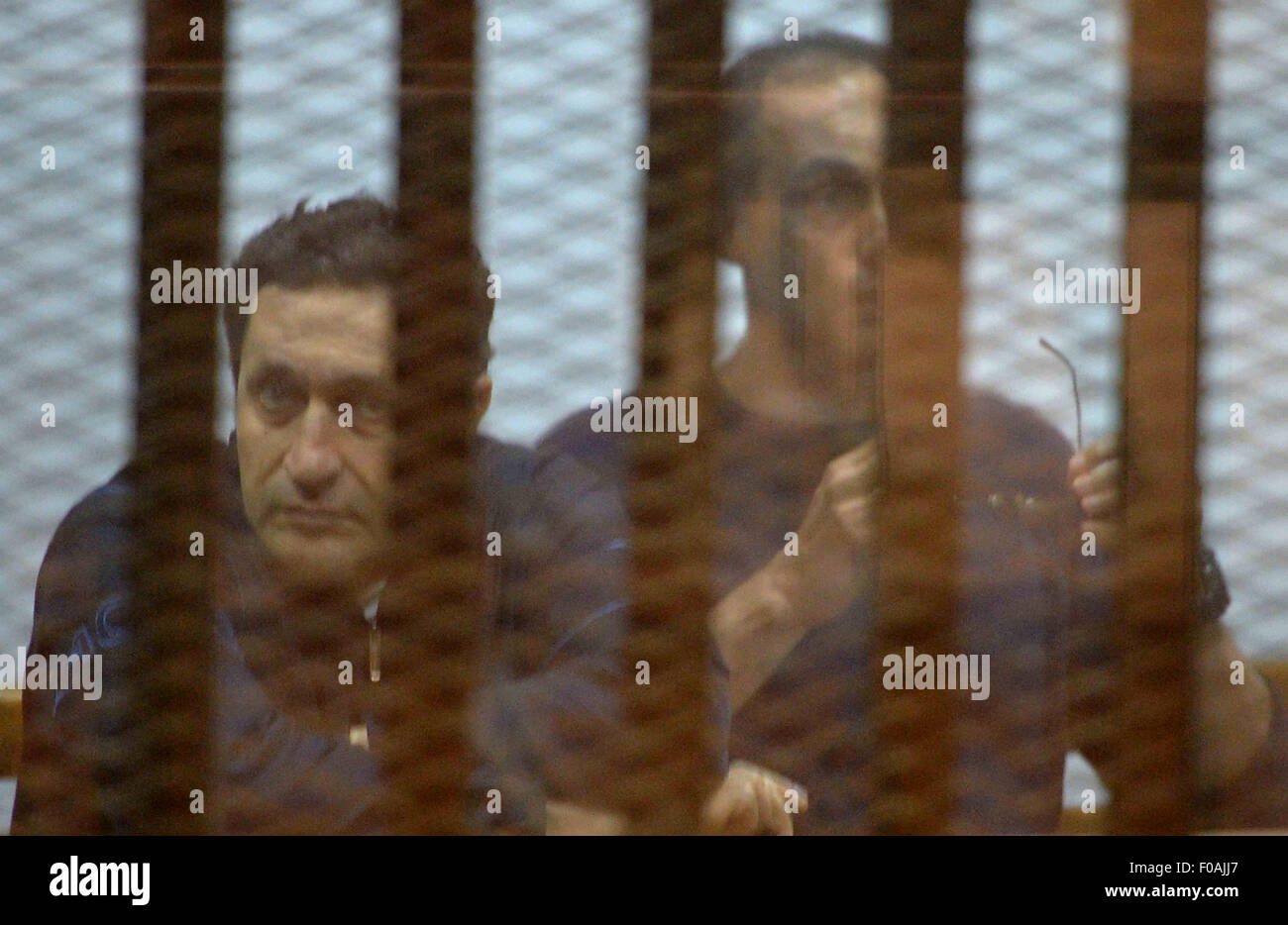 Cairo, Egypt. 10th Aug, 2015. Alaa and Gamal Mubarak, the sons of ...