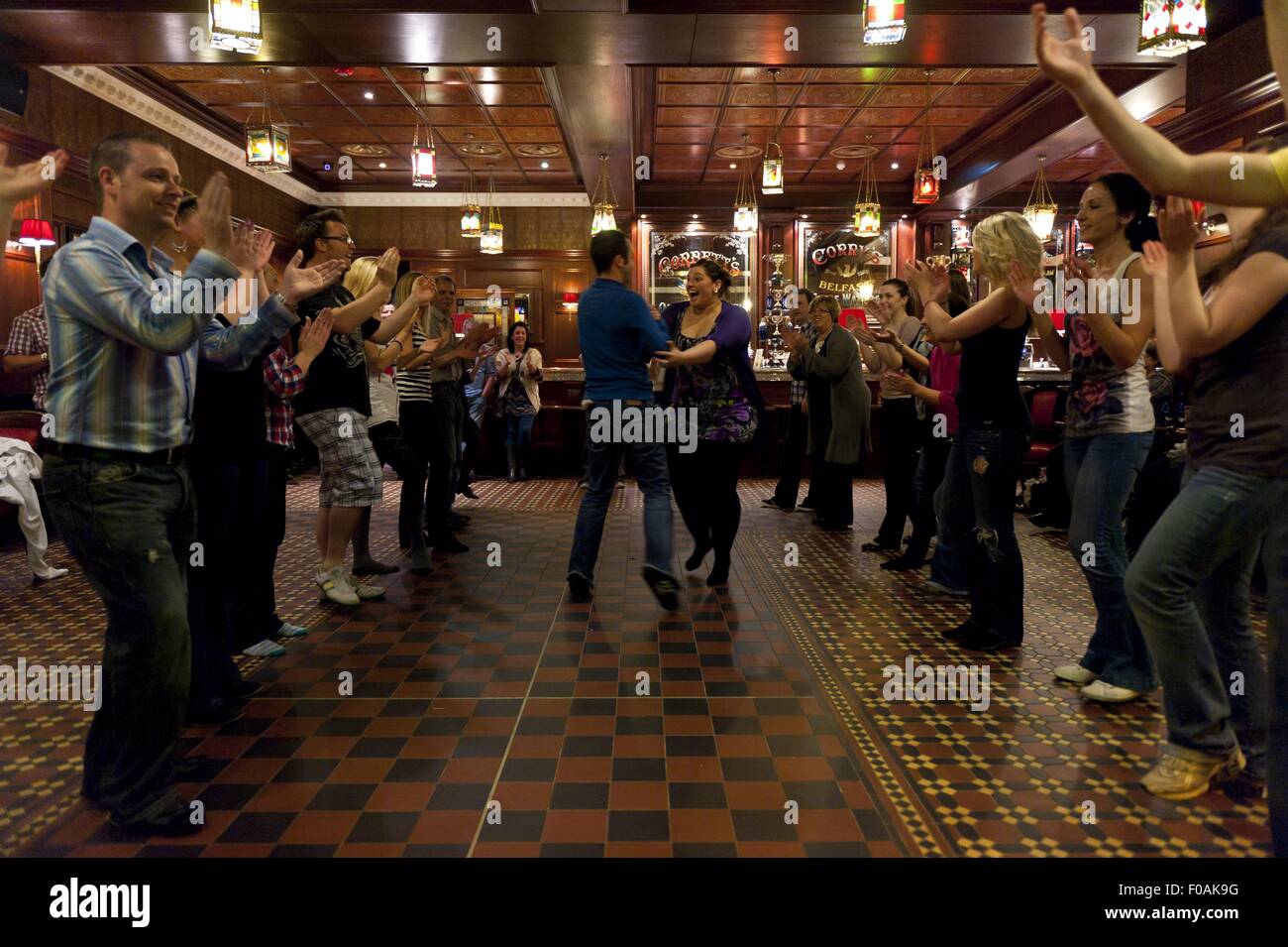 People dancing in Dark Horse Pub in Belfast, Ireland Stock Photo - Alamy