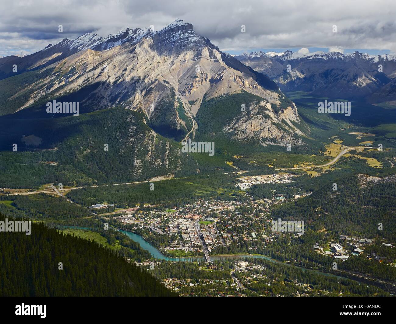 View of Banff National Park, Banff Bow and Valley from Alberta, Canada ...