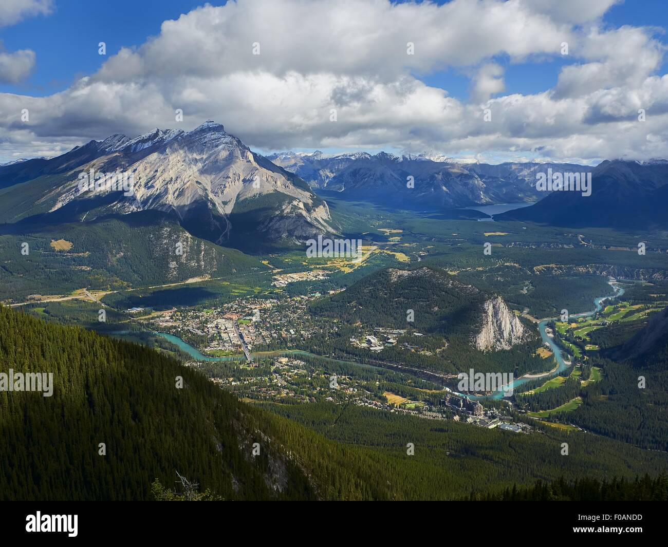 View of Banff National Park, Banff Bow and Valley from Alberta, Canada ...