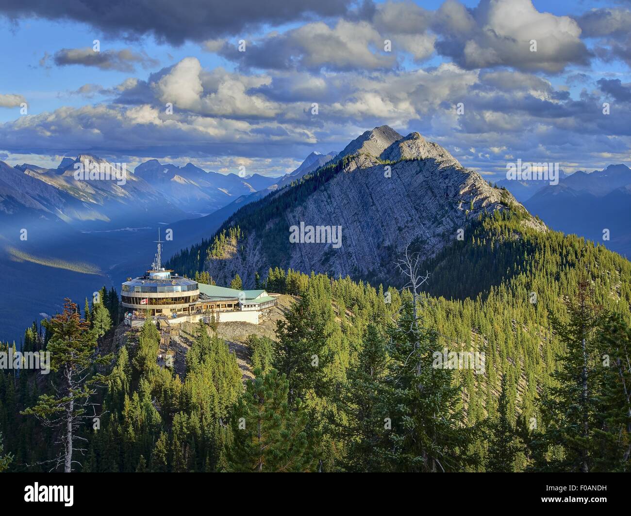View of Sulphur Mountain and Banff Gondola in Banff National Park ...