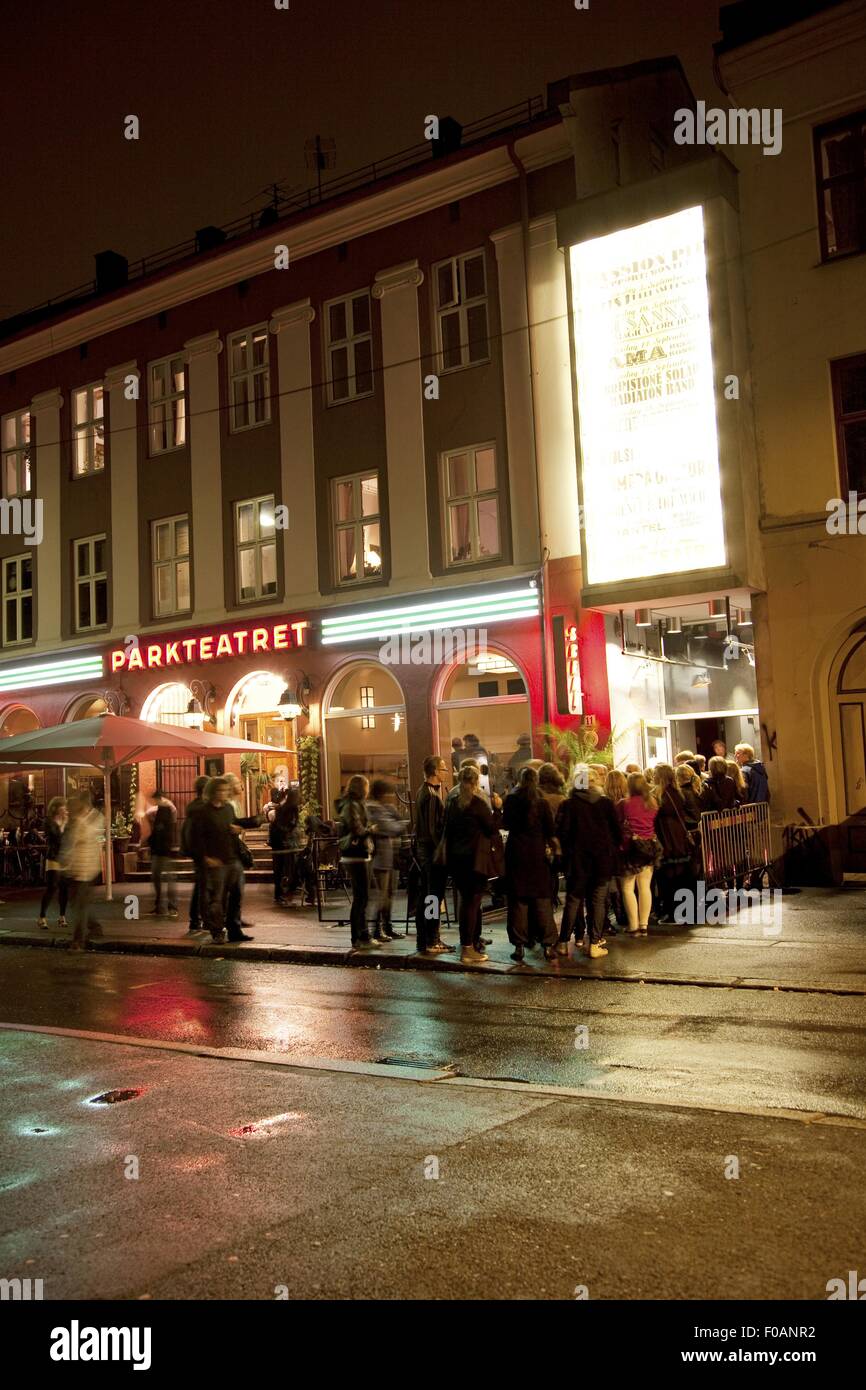 People at entrance of Parkteatret Cinema in Oslo, Norway Stock Photo ...