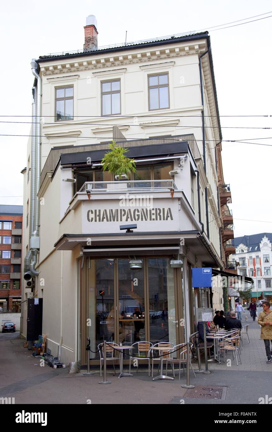 Entrance of Champagneria in Oslo, Norway Stock Photo - Alamy