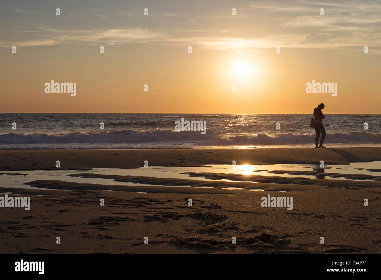 View of sunset on Sylt island beach, Germany Stock Photo - Alamy