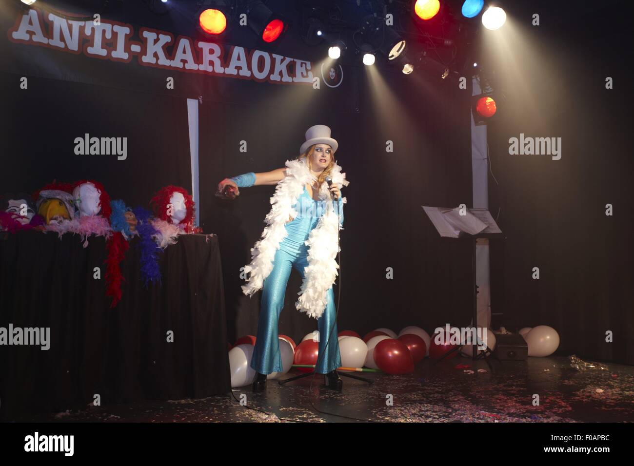 Rachel Arieff performing at Anti-Karaoke Show in Sala Apolo, Barcelona ...