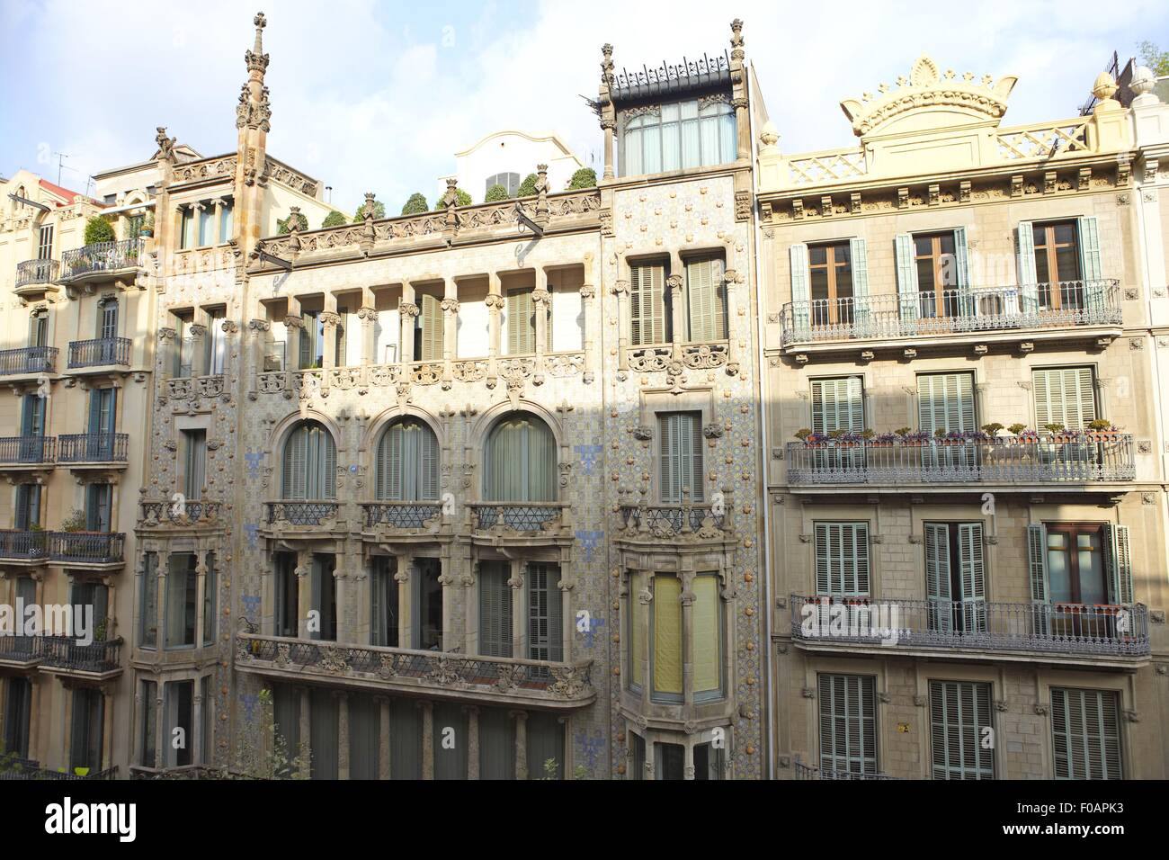 View of building facade in Barcelona, Spain Stock Photo - Alamy